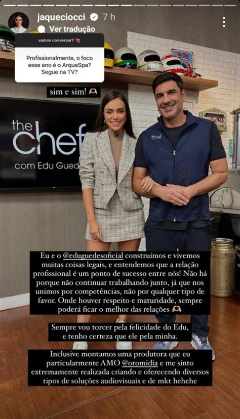 Namoro De Edu Guedes E Jaque Ciocci Chega Ao Fim Gazeta Digital