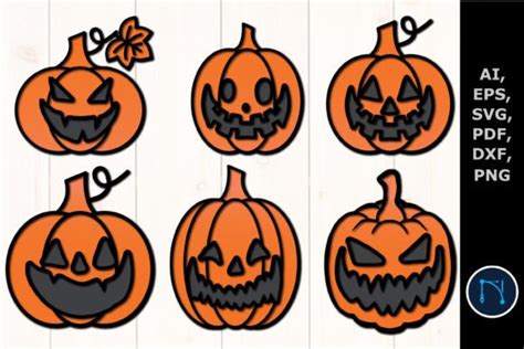 Layer Halloween Pumpkin Face Svg Bundle Graphic By Ngised Creative