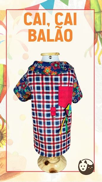 Camisa de Festa Junina Cai Cai Balão Shoppinho Animal
