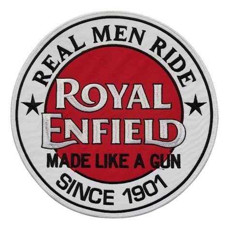 Parche Bordado Real Men Ride Royal Enfield Like A Gun Grande Cuotas