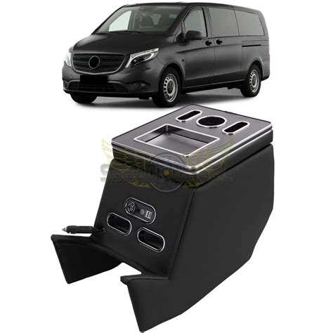 Boîte de rangement pour accoudoir de console centrale noire pour