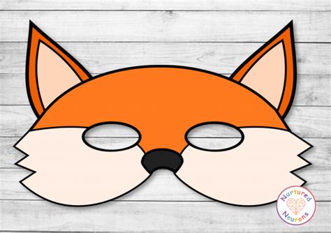 Diy Printable Fox Masks Color And Plain Templates Pdf Nurtured Neurons