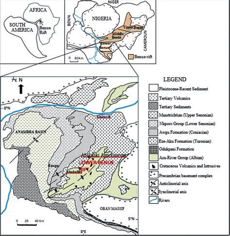 Geological Map Of The Lower Benue Rift Showing The Units Of The Major