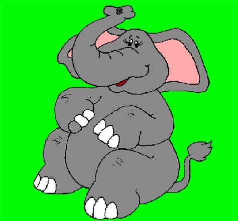 Dibujo De Elefante Con La Trompa Levantada Pintado Por Luisates En