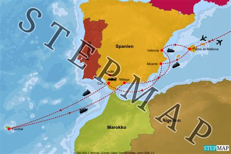 Stepmap Aida Stella Festtagsreise Landkarte F R Mittelmeer