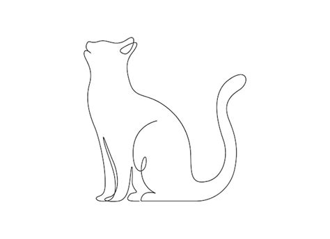 Desenho contínuo de uma única linha de gato isolado em ilustração