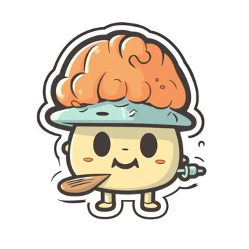 Cartoon Icon Of The Brain Vector Barbaque Sticker Cartoon Png And