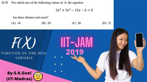 function of one real variable iit jam 2019 ques no 18 youtube