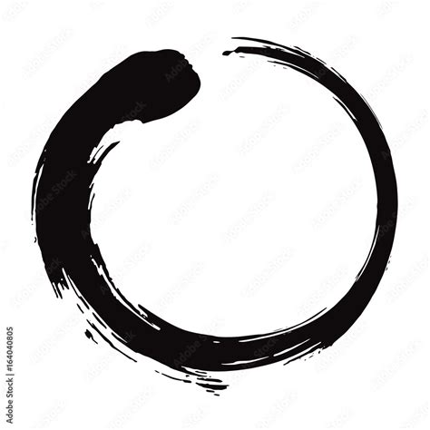 Enso Zen Circle Brush Black Ink Vector Illustration Vector De Stock