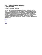 Geol Lab Inquiry Docx Geol Physical Geology Laboratory