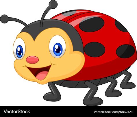 Cute Ladybug Cartoon Royalty Free Vector Image