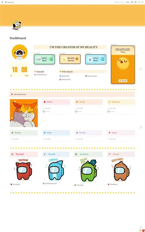 Cute Colorful Notion Homepage Template In 2024 Notions Getting