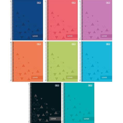 Caderno Espiral Capa Dura Colegial 10 Matérias 160 Folhas Lunix