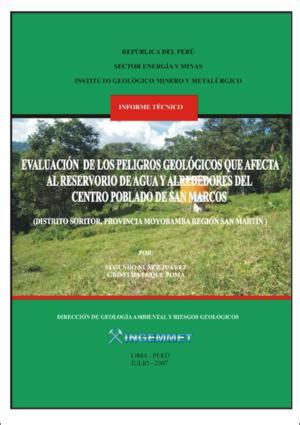 Repositorio Institucional Ingemmet Evaluaci N De Los Peligros