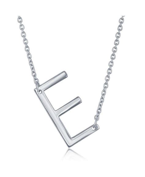 Simona Sterling Silver Sideways Initial Necklace Macys
