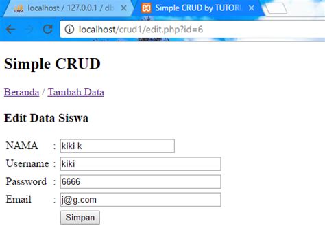 Jalgara Tutorial Membuat Aplikasi Crud Sederhana Dengan Php Dan Mysql