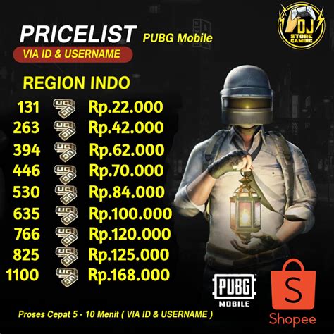 Jual PAKET PUB G MOBILE UC Shopee Indonesia