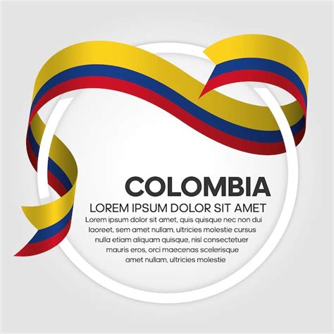 Bandera de cinta de colombia ilustración vectorial sobre un fondo