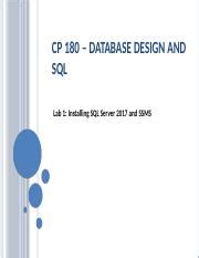 Lab Pptx Cp Database Design And Sql Lab Installing Sql