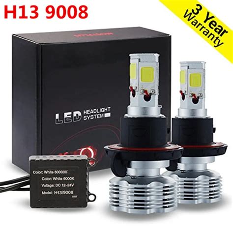 9008 H13 Hi Lo LED Headlight Bulbs Conversion Kit COB LED Chips 120W