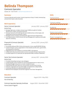 3 Contracts Specialist Resume Examples And Templates