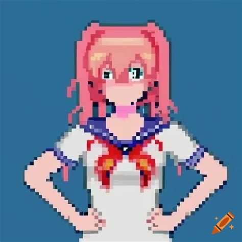 Pixel Art Of Osana Najimi From Yandere Simulator