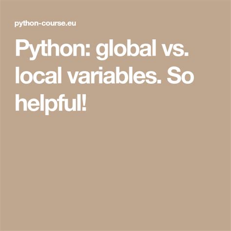 Python Global Vs Local Variables So Helpful Variables Global Python