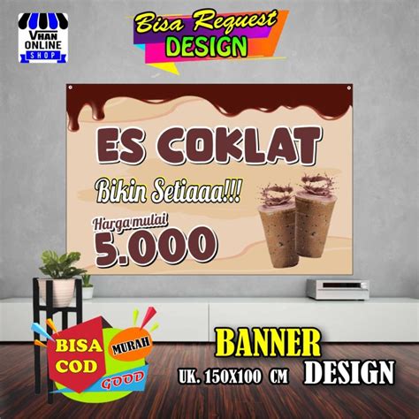 Jual Spanduk Banner Jualan Minuman Es Coklat Minuman Viral Keren