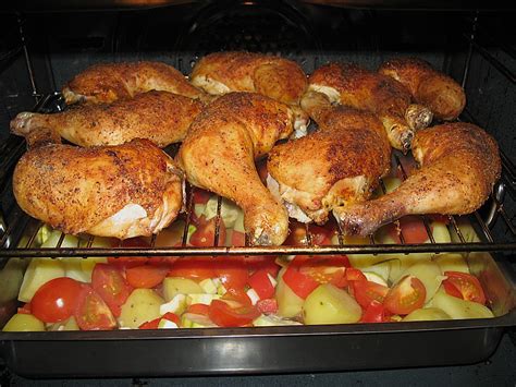 Hähnchenschenkel mit Ofen Schmand Gemüse Leckere Rezepte