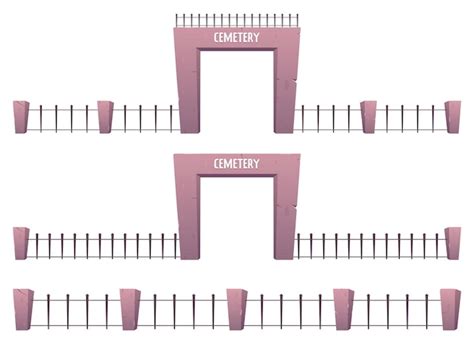 Cerca Del Cementerio Y Entrada Al Cementerio En Estilo De Dibujos