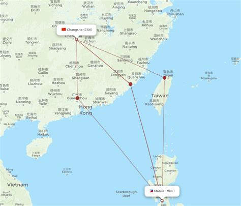 All Flight Routes From Changsha To Manila Csx To Mnl Flight Routes