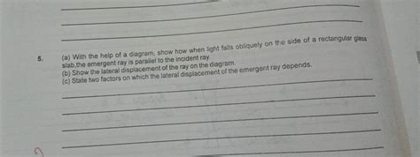 A With The Help Of A Diagram Show How When Light Falls Obliquely On