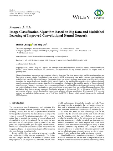 pdf image classification algorithm based on big data and multilabel learning of improved