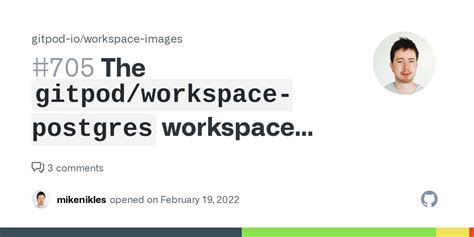 the `gitpod workspace postgres` workspace image does not start the postgresql database · issue
