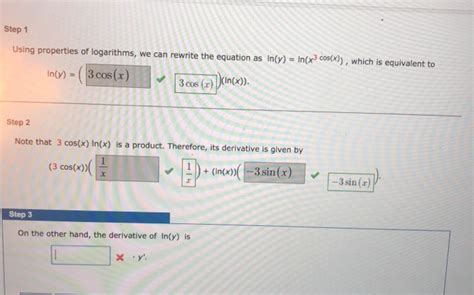 solved step 1 using properties of logarithms we can rewrite