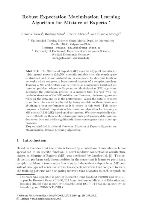 pdf robust expectation maximization learning algorithm for mixture of experts