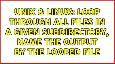 unix and linux loop through all files in a given subdirectory name the output by the looped file