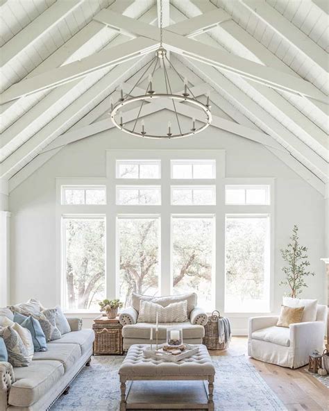 Vaulted Ceiling With Shiplap Ribs And Round Light Fixture Soul Lane