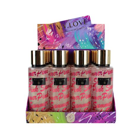V V LOVE Fragancia Splash Mist Temptation Summer Pink Display 18220