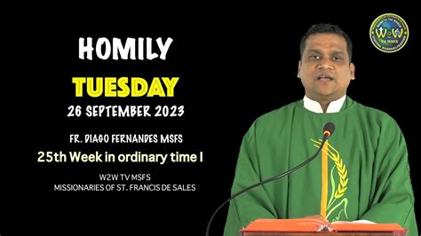 HOMILY 25TH WEEK IN ORDINARY TIME I 26 SEPTEMBER 2023 By Fr Diago