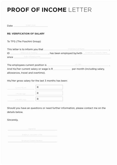 Proof No Income Letter Sample