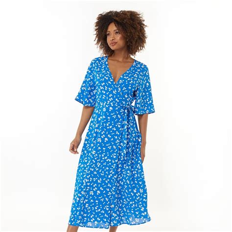 Buy French Connection Womens Wrap Angel L Dress Bright Blue