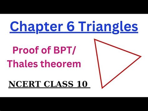 BASIC PROPORTIONALITY THEOREM BPT Thales Theorem Explanation Ch 6