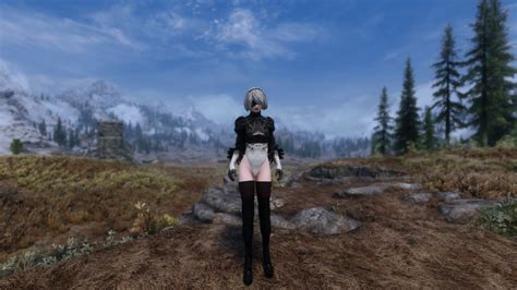 NieR Automata Yorha Model 2B Armor Set For Skyrim SE 3BBB HDT SMP