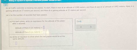 Solved Writing An Equation To Represent A Real World Problem Variable