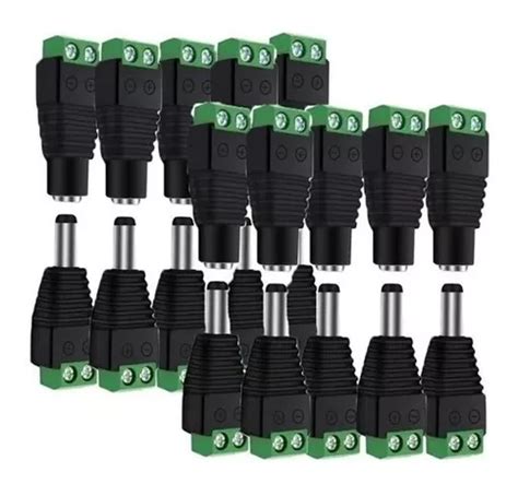 10 Conectores Macho Y 10 Conectores Hembras Para Cctv