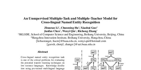 an unsupervised multiple task and multiple teacher model for cross lingual named entity