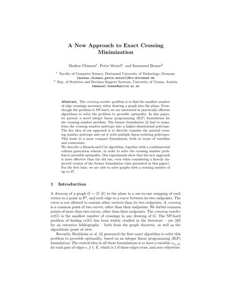 pdf a new approach to exact crossing minimization