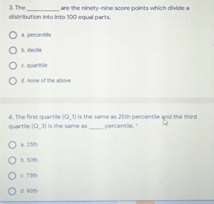 Solved 3 The Are The Ninety Nine Score Points Which Divide A