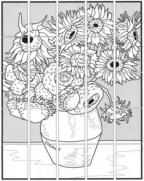 Girassol Van Gogh Para Colorir Braincp